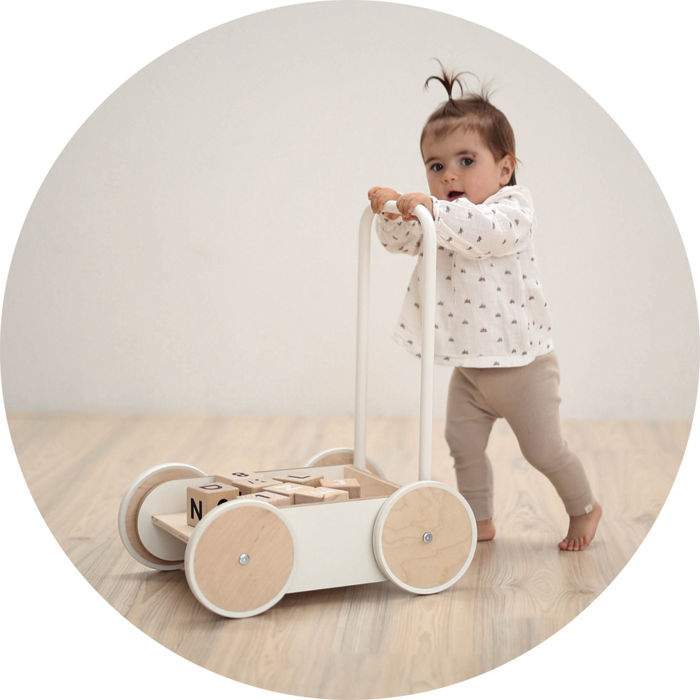 Wooden Set Baby Walker with Math Blocks - ooh-noo